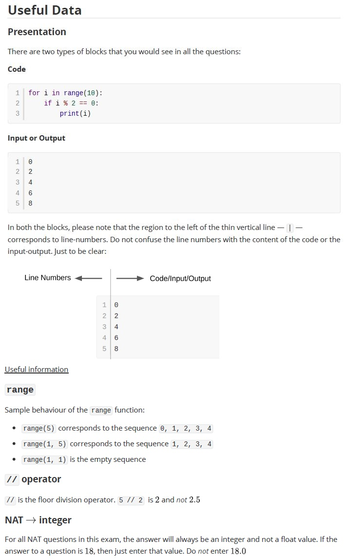 Practise Quiz for Intro to python from Question Paper : 2023 Oct: IIT M ...