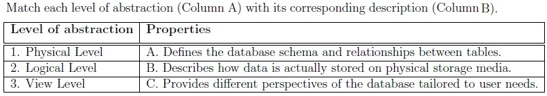 Practise Quiz for DBMS from Question Paper : 2024 Oct27: IIT M AN EXAM QDD2